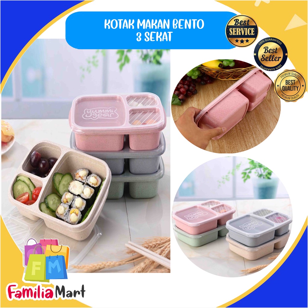 Jual KOTAK MAKAN BENTO 3 SEKAT / LUNCH BOX | Shopee Indonesia