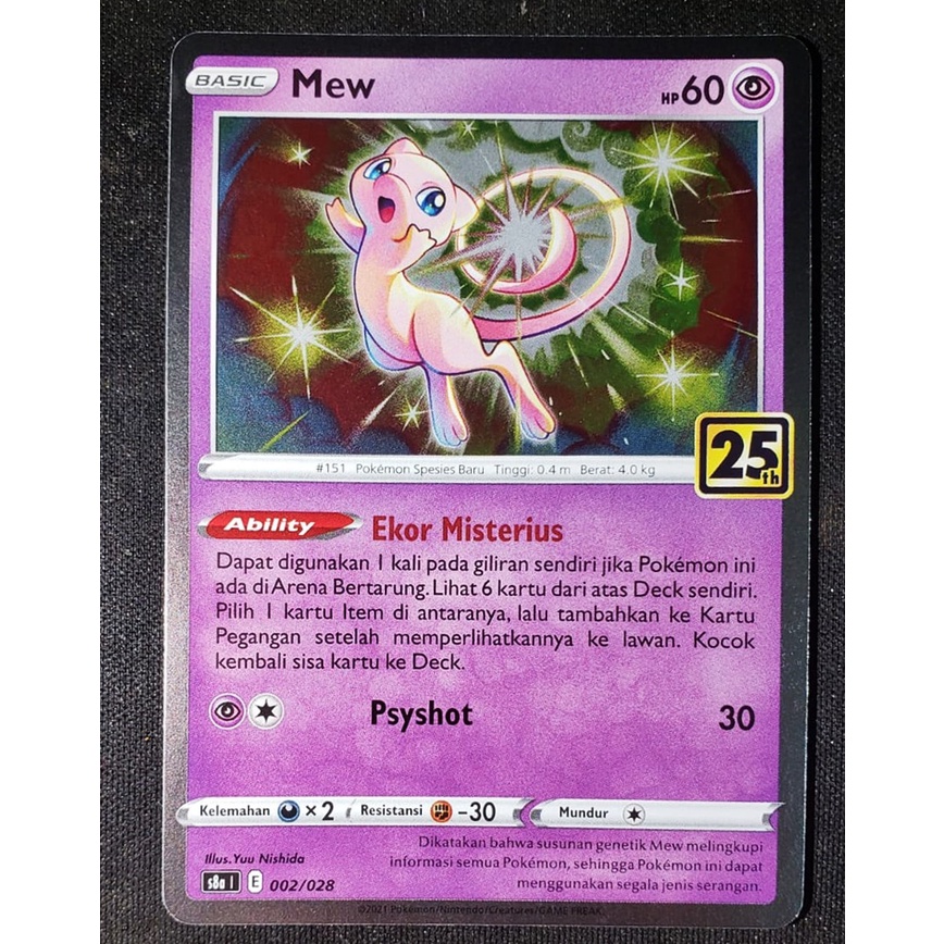 Jual Kartu Pokemon Mew 25th Anniversary Collection TCG | Shopee Indonesia