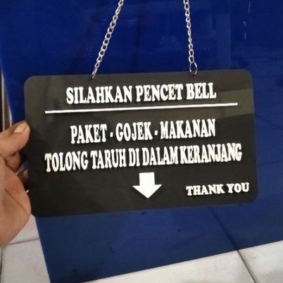 Jual Silahkan Pencet Bell Paket - Gojek - Makanan Sign In Acrylik ...