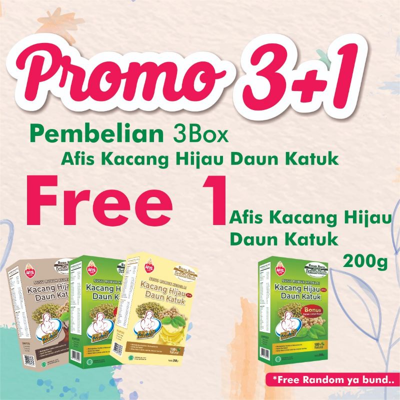 Jual Pelancar ASI PROMO AFIS Sari Kacang Hijau Plus Daun Katuk BELI 3+1 ...
