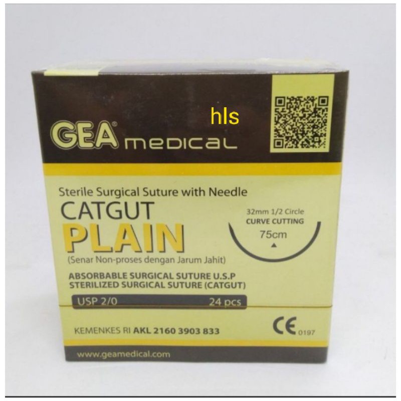 Jual catgut plain gea 2/0 + jarum gea medical per box | Shopee Indonesia