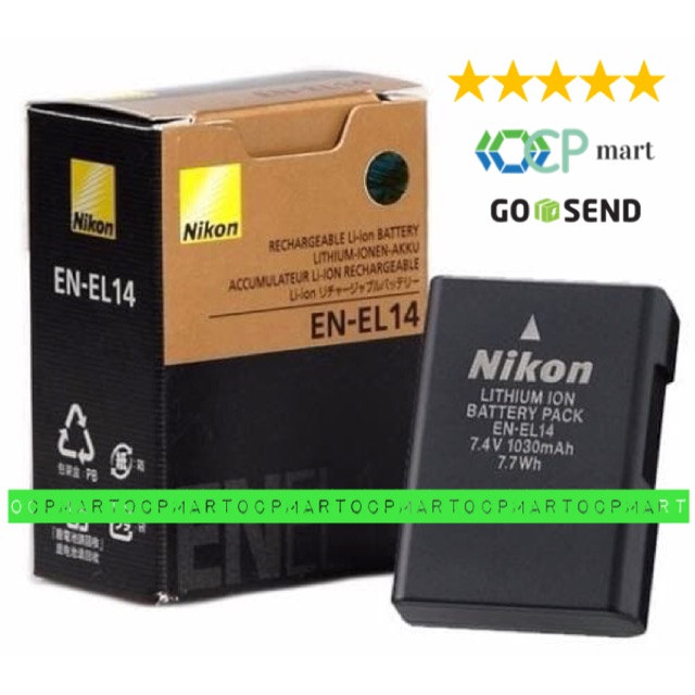 Jual Baterai Nikon EN-EL14 EN-EL14a Battery Nikon D3100 D3200 D3300 D3400 D5100 D5200 D5300 ...