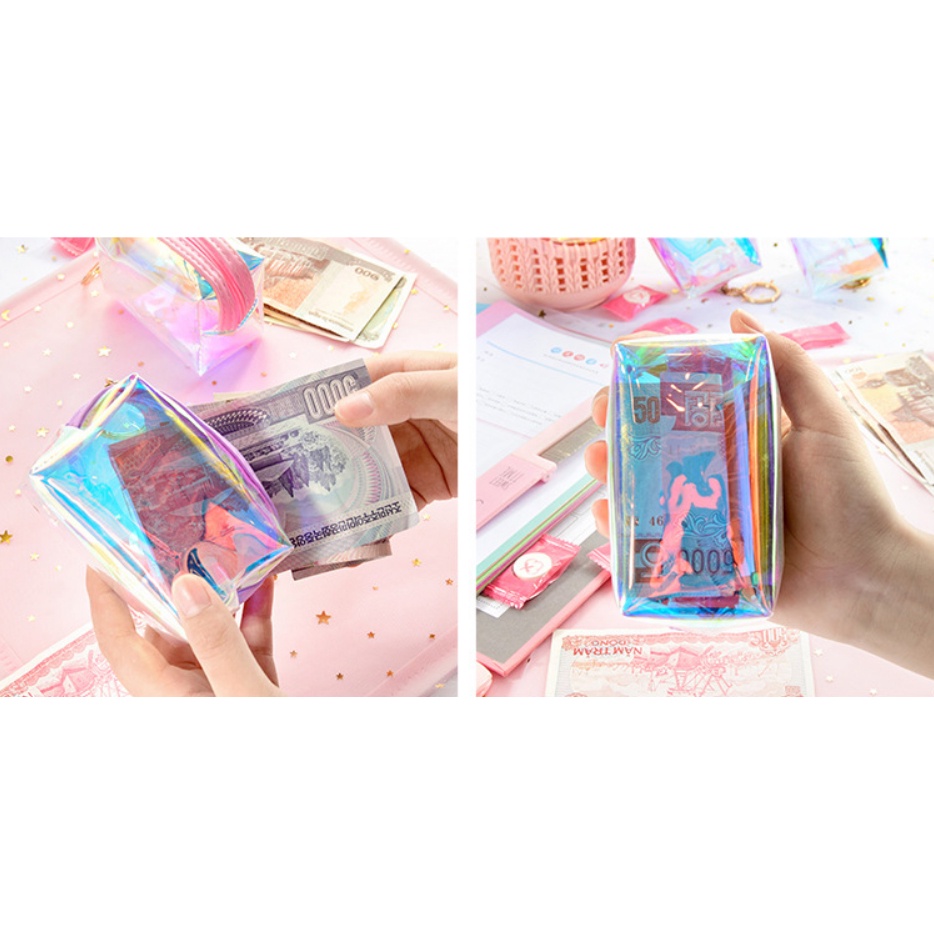 Jual (LWS) Dompet Koin Transparan WD414 Bahan PVC Coin Purse | Shopee ...