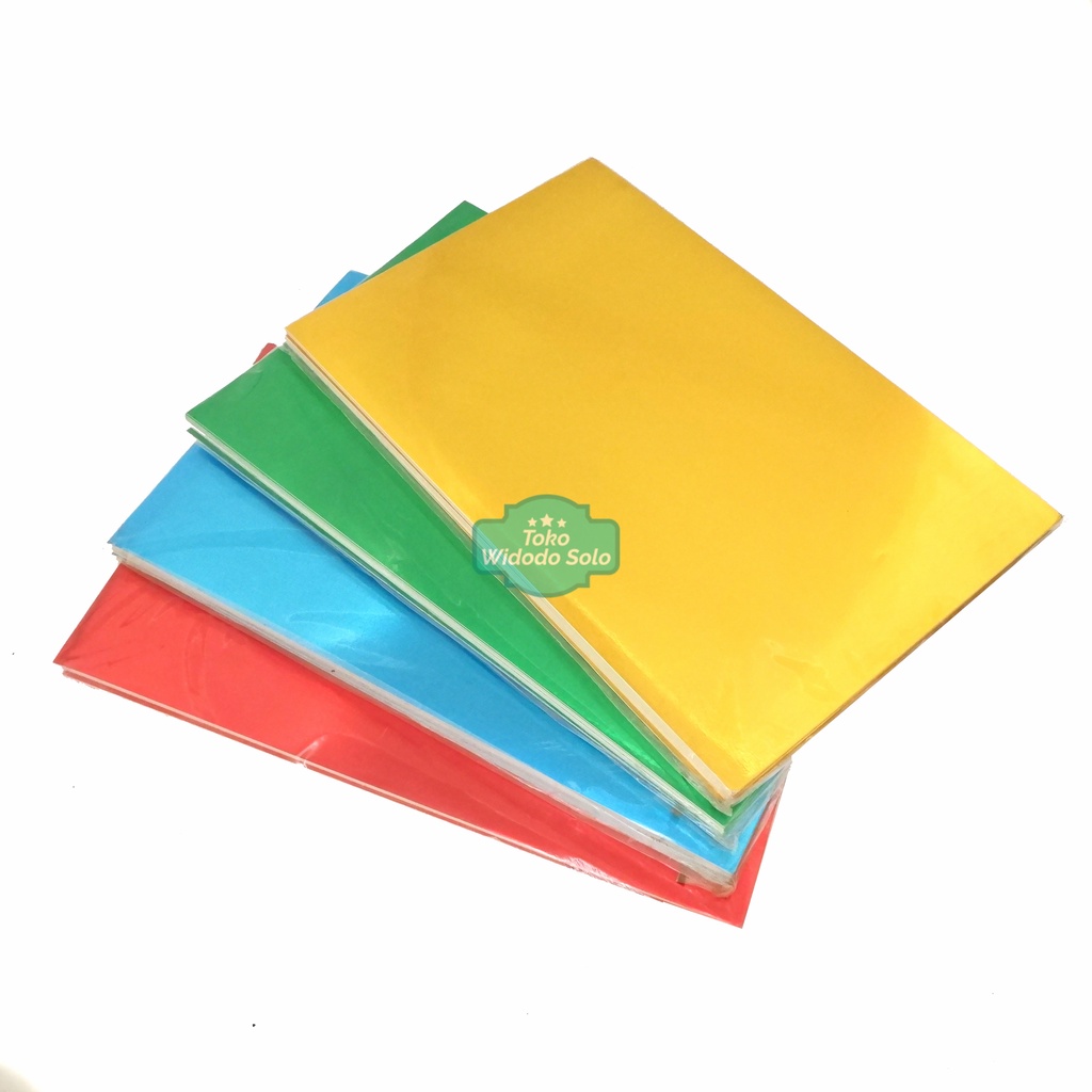 Jual 1 PACK (ISI 50) Stiker Folio GLOSSY Warna Warni Stok Lama Murah ...