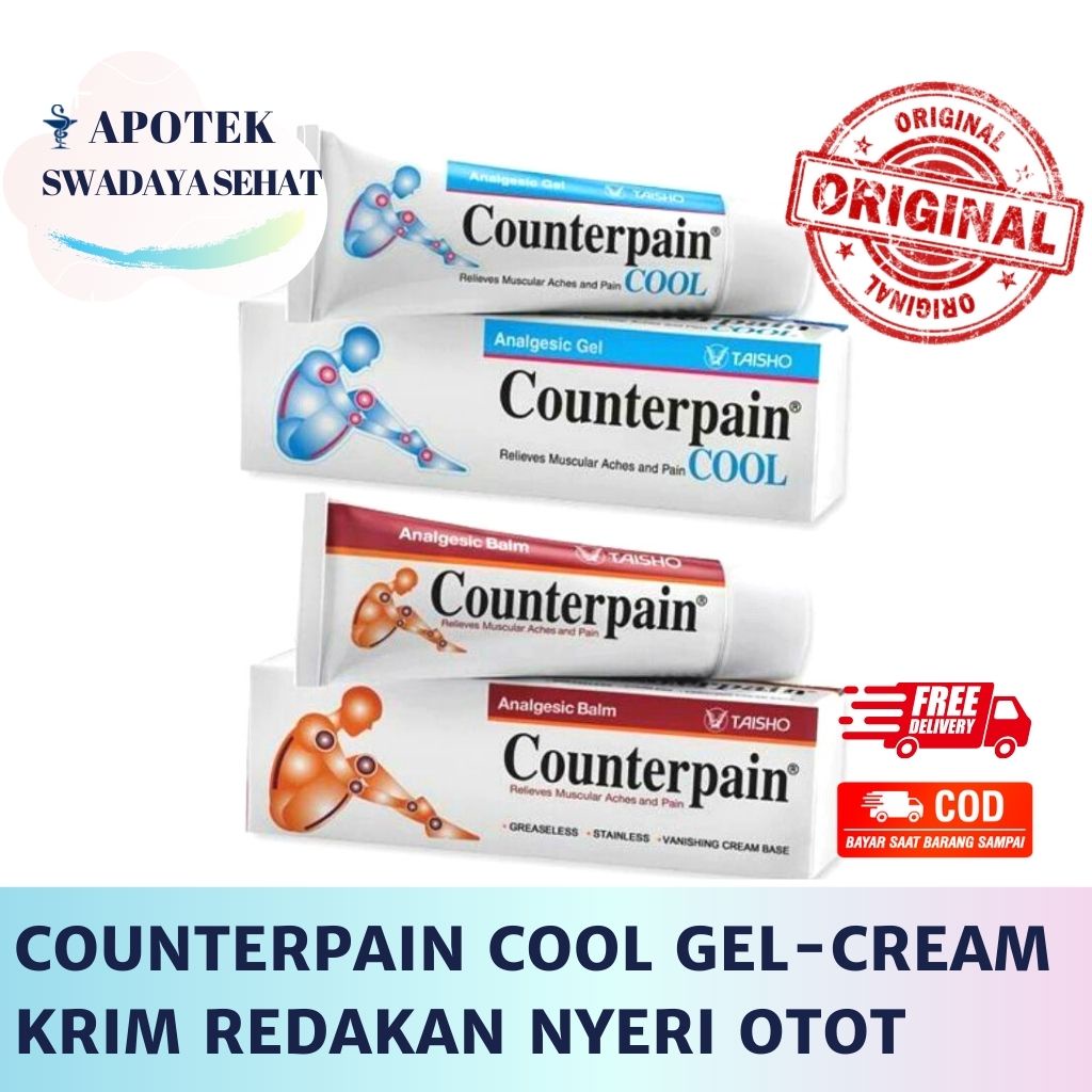 Jual COUNTERPAIN COOL GEL 30 GR BIRU - CREAM COKLAT 15 GR - Krim Nyeri ...