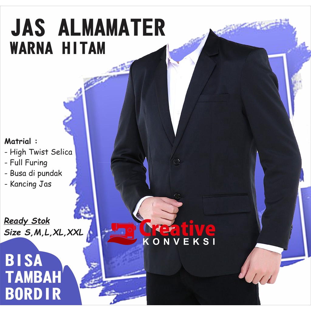 Jual JAS HITAM POLOS FORMAL ALMAMATER OSIS SMP SMA PONDOK PESANTREN ...