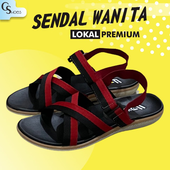 Jual Sandal sendal cewel wanita selop slop santai anti slip murah W01 ...