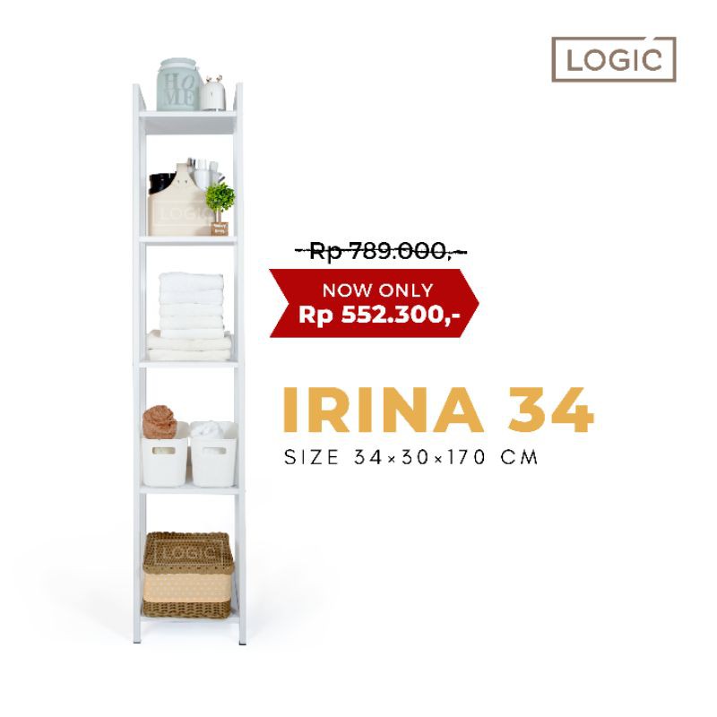 Jual LOGIC - IRINA 34 Rak Susun 5 Serbaguna Kayu Kaki Besi | Shopee ...