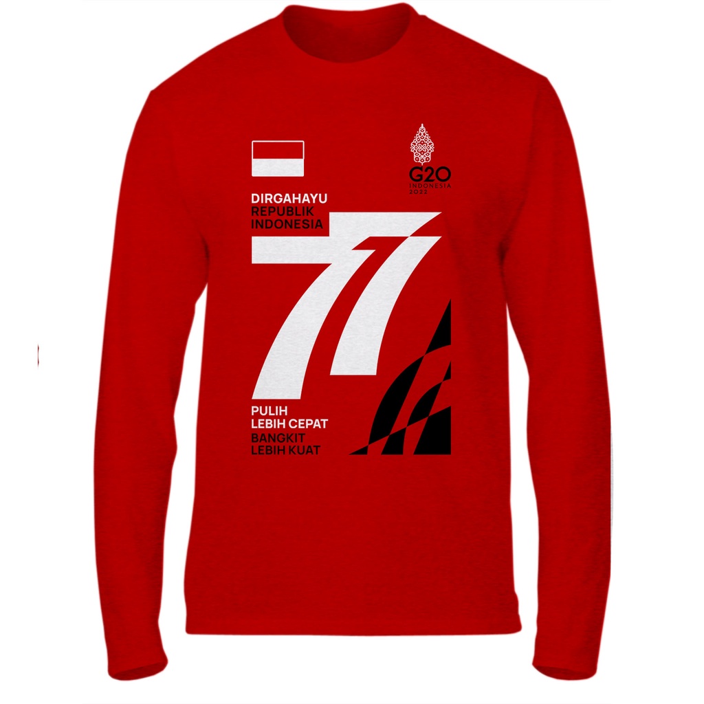Jual Kaos hut kemerdekaan ri ke 77 baju dirgahayu indonesia 2022 17an lengan panjang | Shopee ...