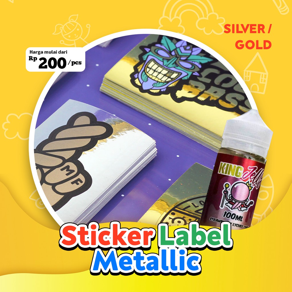 Jual Cetak Print Sticker Label Silver / Foil / Metallic a3+ | Shopee ...