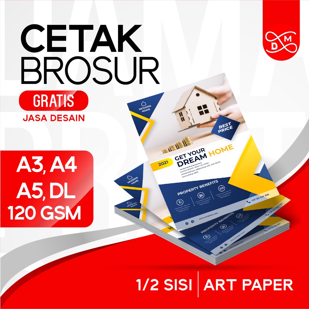 Jual Cetak Brosur Custom - Cetak Poster Custom - Art Paper 120gr - Ukuran A3, A4, A5, DL ...