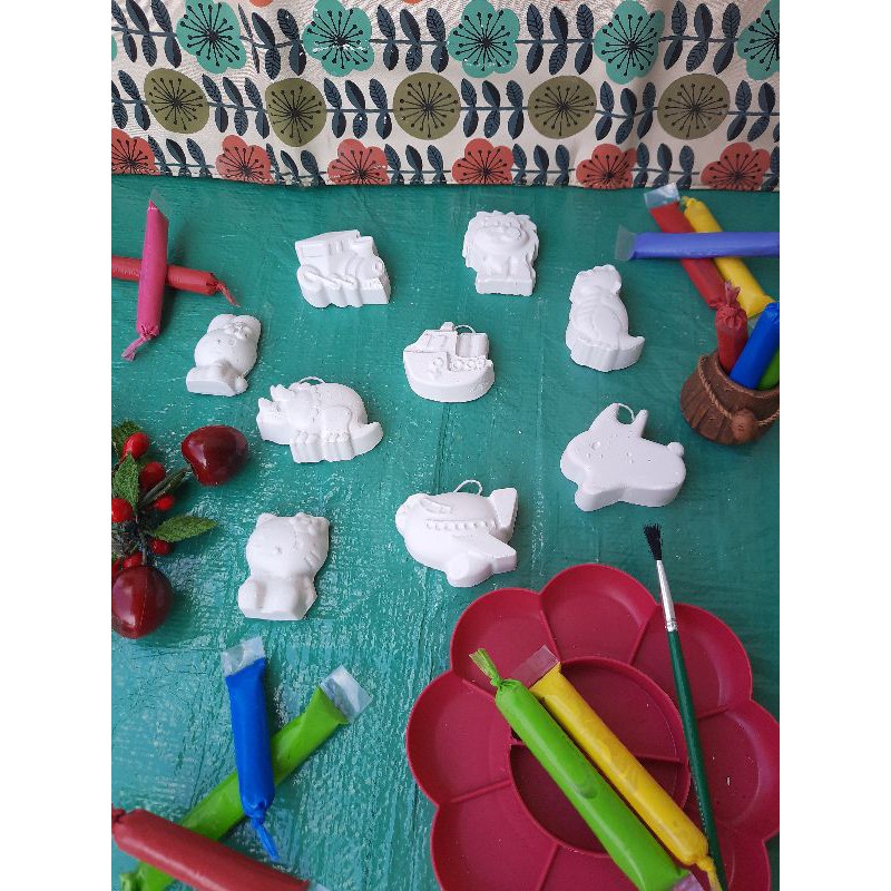 Jual PAKET MINI/PATUNG LUKIS GYPSUM/BELAJAR MELUKIS/MAINAN EDUKASI ANAK ...