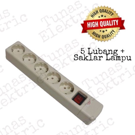 Jual Stop Kontak Arde 5 Lb + Saklar (Terminal Kuningan) Standar SNI | Shopee Indonesia