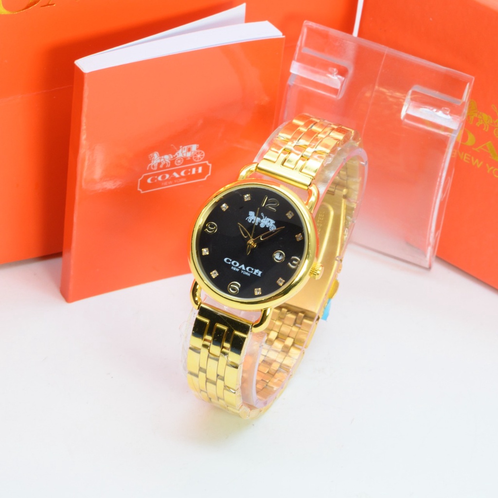 Jual ( BISA COD ) JAM TANGAN WANITA COACH RANTAI STAINLESS ELEGAN ...