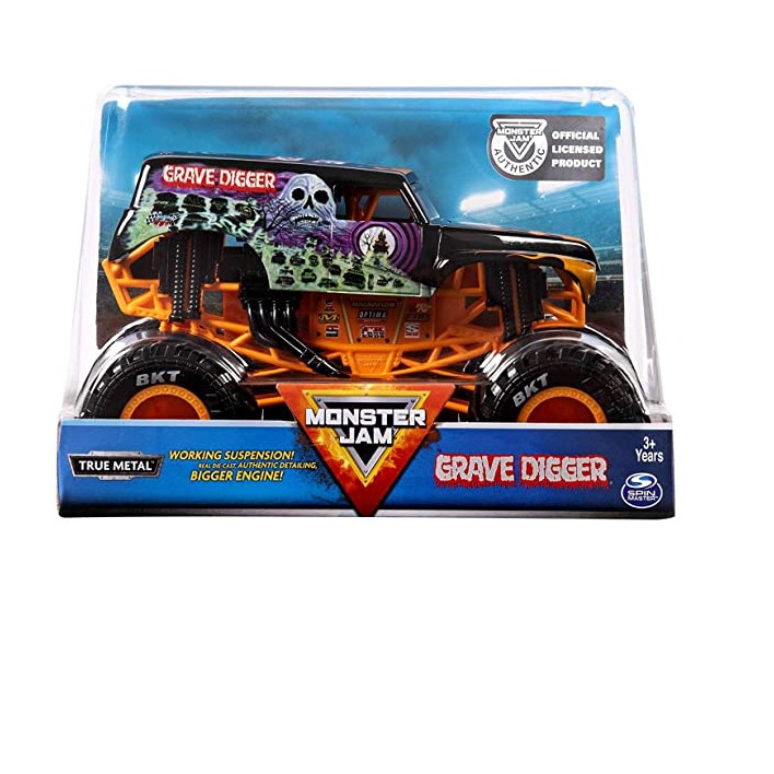 Jual Monster Jam True Metal Grave Digger Orange in Black skala 1/24 ...