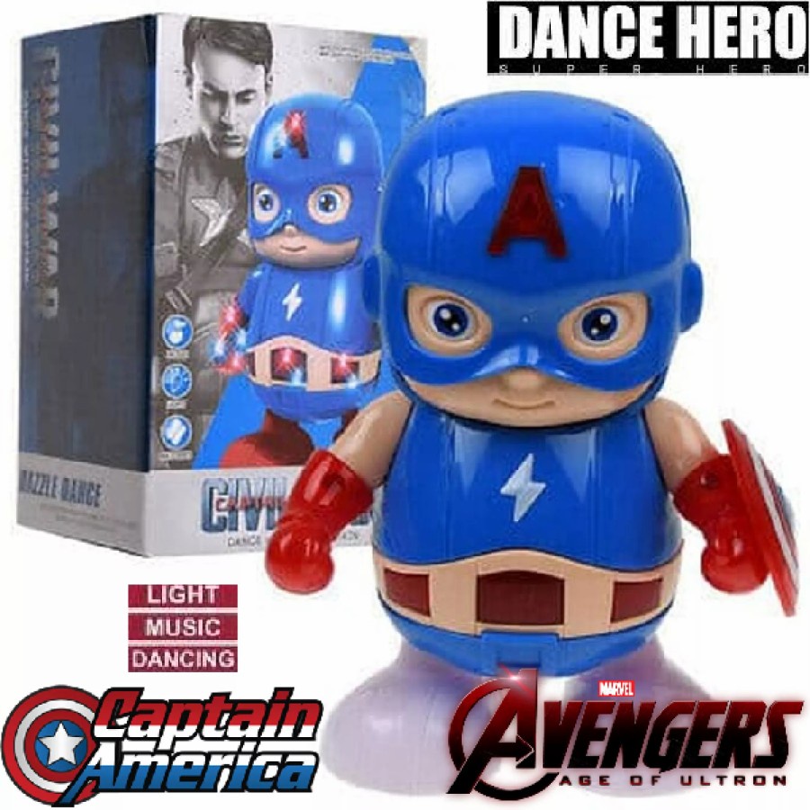 Jual Captain America Dance Hero Mainan Anak Dance Hero LED Dance Robot ...