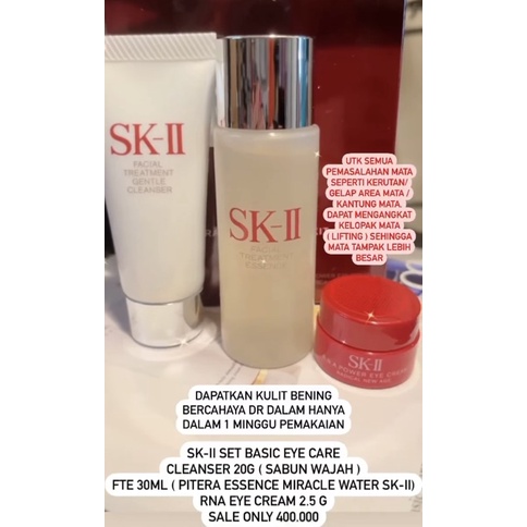 Jual SK-II / SK2 / SKII set trio untuk pemula (fte 30ml , gc 20g , skinpower eye cream 2.5g ...