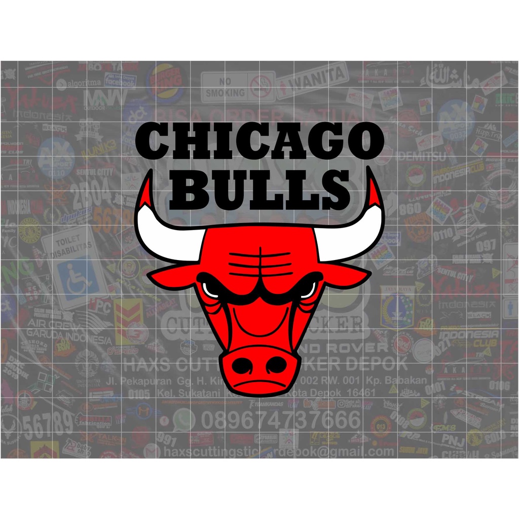 Jual Cutting Sticker Chicago Bulls Basket Ukuran 8 Cm Untuk Mobil ...
