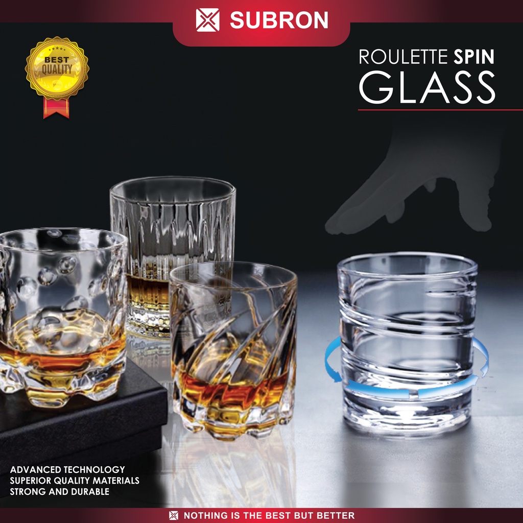 Jual SUBRON Roulette Spin Glass 270ml Kaca Gelas Kristal Putar Bar ...