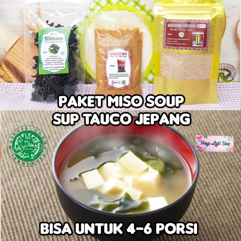 Jual Paket Hemat Miso Soup Miso Dashi Wakame Sup Rumput Laut Sup Tauco Jepang Kaldu Ikan