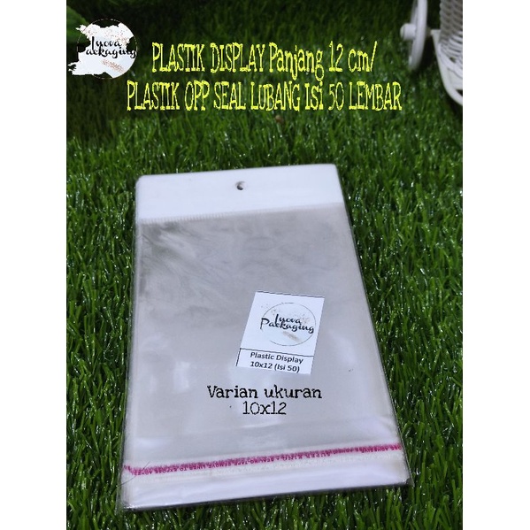 Jual PLASTIK DISPLAY Panjang 12 cm / PLASTIK OPP SEAL LUBANG Isi 50 ...