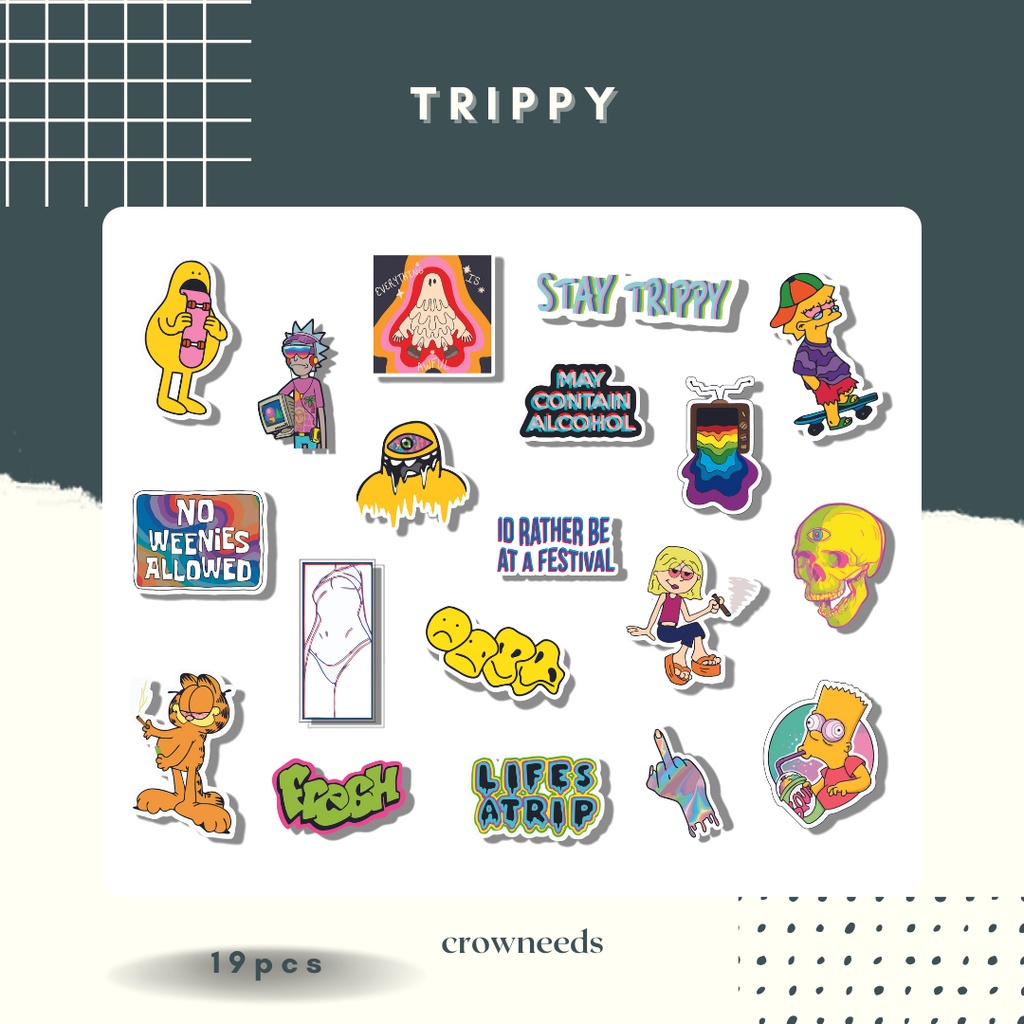 Jual [STIKER TRIPPY] STICKER AESTHETIC | STICKER TUMBLR | STIKER PACK ...