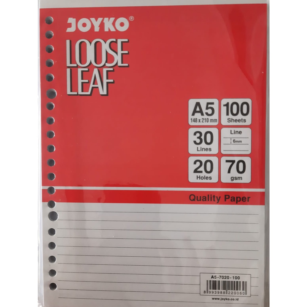 Jual LOOSE LEAF JOYKO A5 ISI 100 DAN 50 LEMBAR ( ISI BINDER ) | Shopee Indonesia