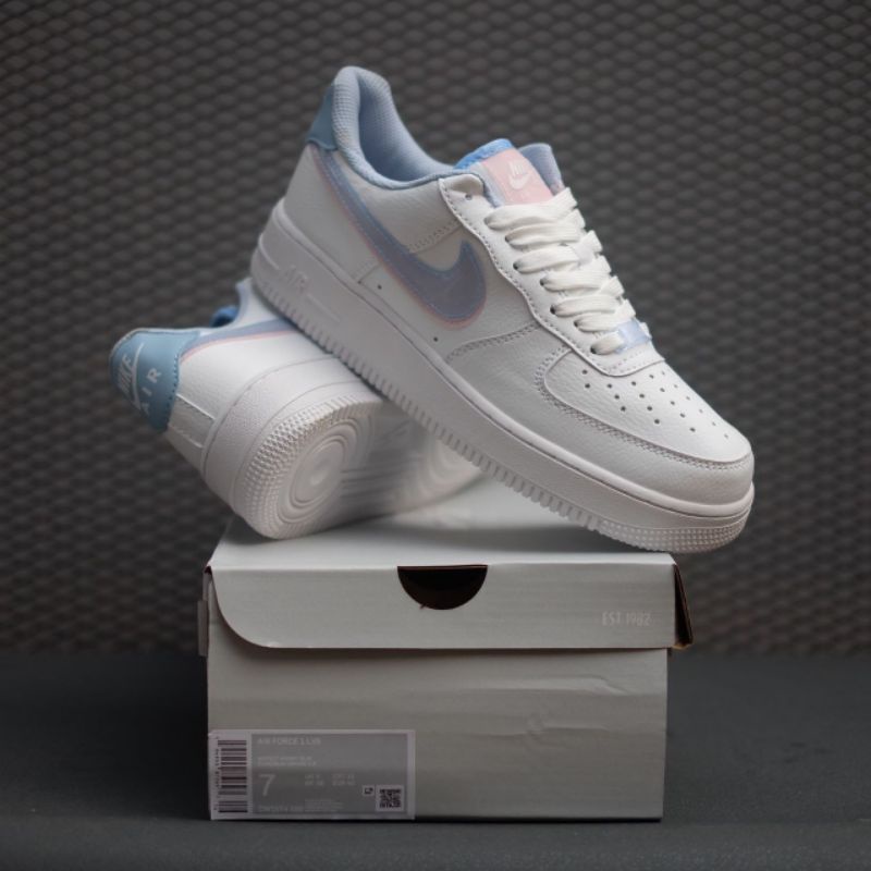 Jual NIKE AIR FORCE 1 LOW LV08 DOUBLE SWOOSH LIGHT ARMORY BLUE | Shopee ...