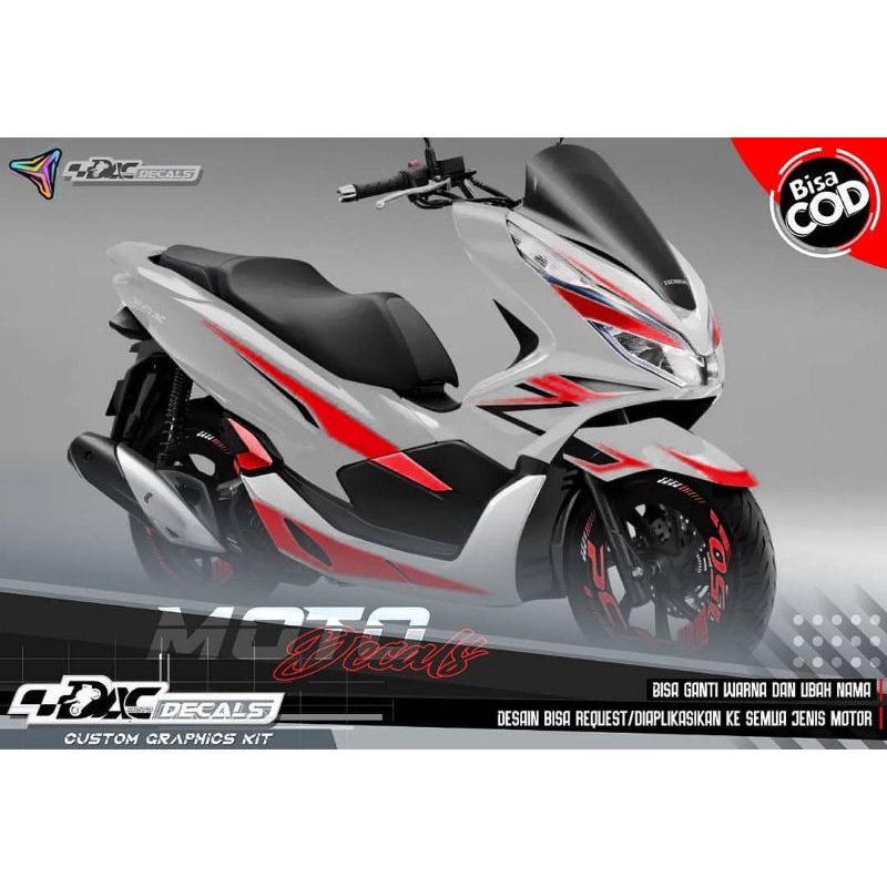 Jual sticker decal honda pcx motif grafis orange | Shopee Indonesia