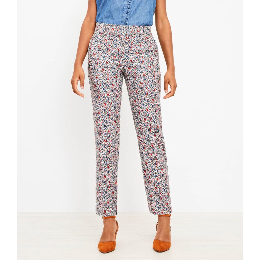 Jual LOFT WOMEN Curvy Riviera Slim Pants In Floral | Shopee Indonesia