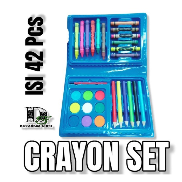 Jual Crayon menggambar set lengkap 42 pcs alat mewarnai edukasi anak ...