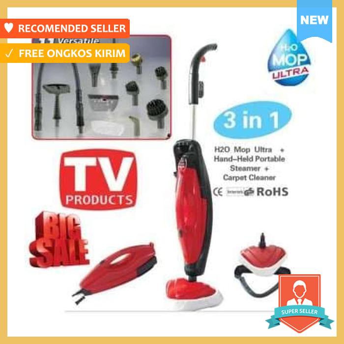 Jual H2O ULTRA STEAM MOP WITH 11 IN 1 HANDHELD CLEANER PEMBERSIH ...