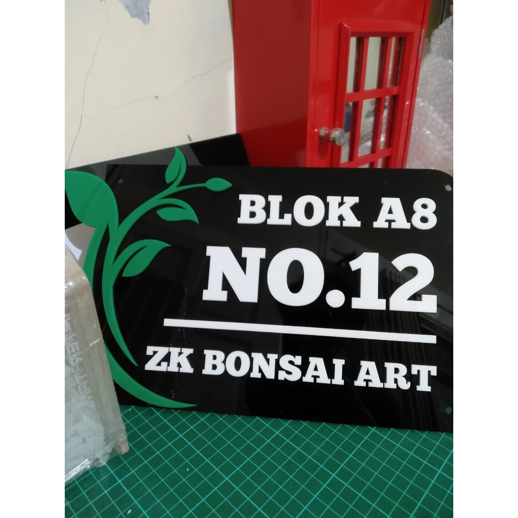 Jual Plat Nomor Rumah Acrylic Timbul / Nomor Rumah Akrilik Minimalis ...
