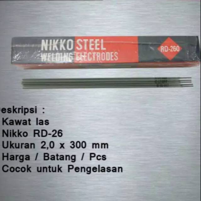 Jual Kawat Las LISTRIK Nikko Steel Ukuran 2 mm/NIKKO RD 260 | Shopee Indonesia