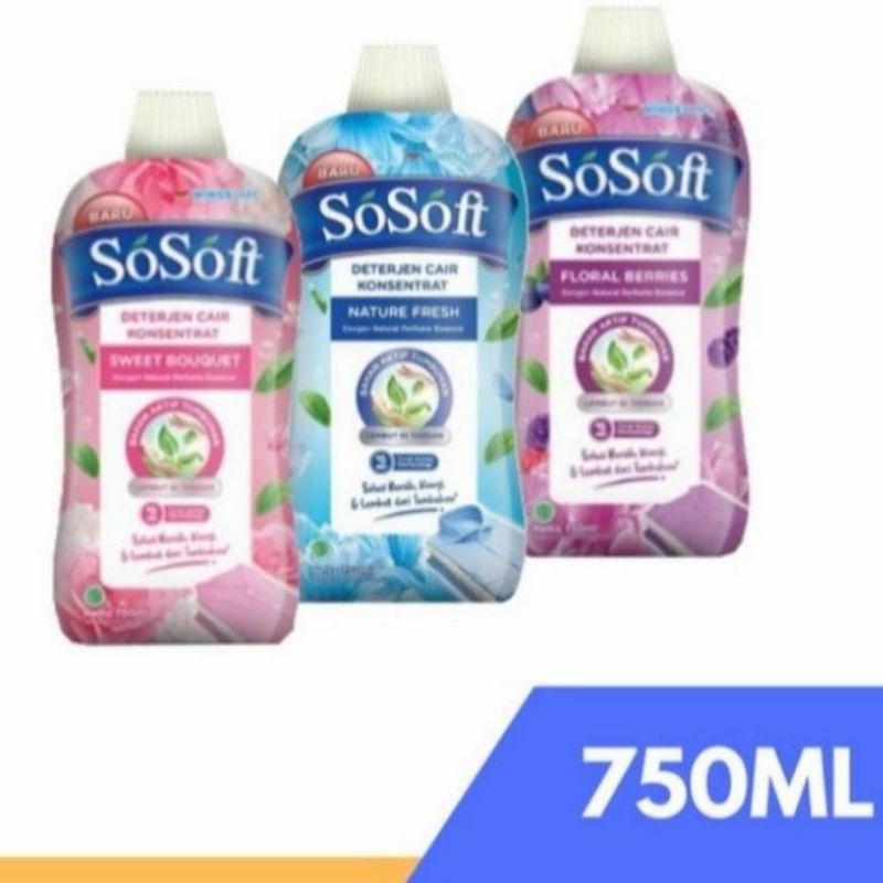Jual So soft detergen cair 700ml botol sosoft | Shopee Indonesia