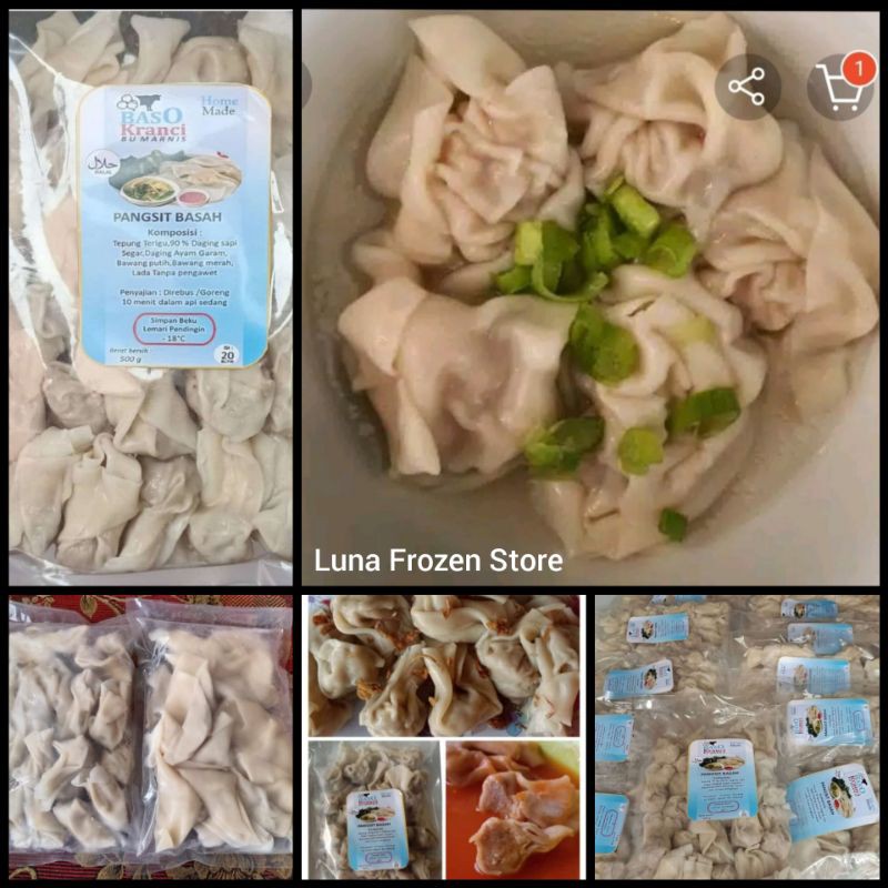 Jual Pangsit Basah isi 10 Rendah MSG (kaldu jamur) / pangsit bakso sapi ...