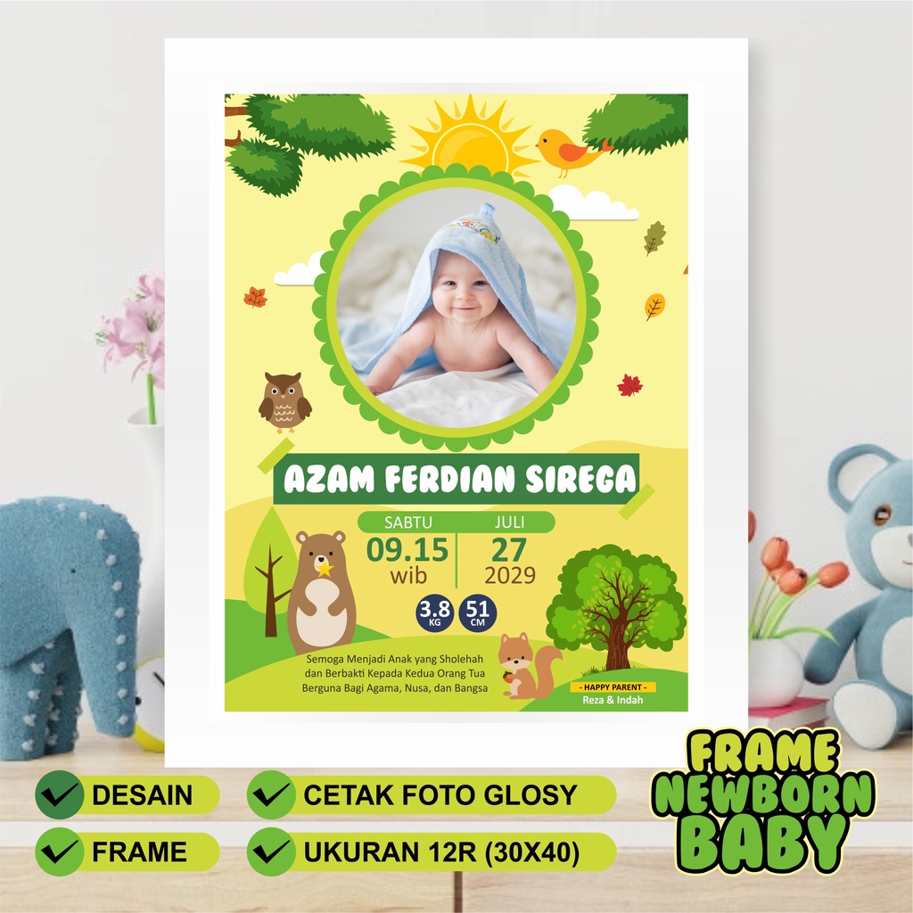Jual BIODATA BAYI//FRAME NEWBORN BABY//FRAME BAYI MURAH DAN KEKINIAN ...