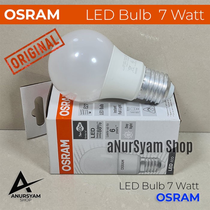 Jual OSRAM Lampu LED Bulb 7 Watt / Bohlam LED OSRAM 7 Watt | Shopee ...