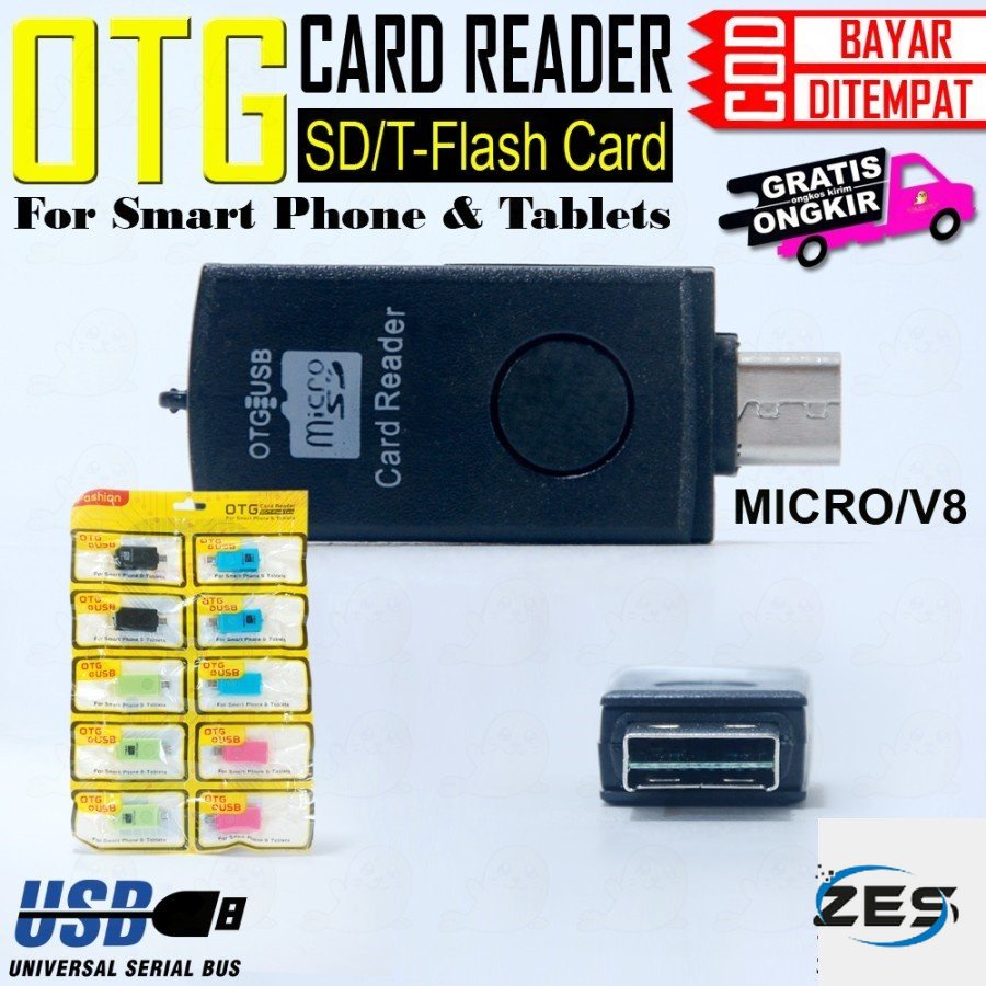 Jual Card Reader OTG 2 in 1 Untuk Laptop dan HP | Shopee Indonesia