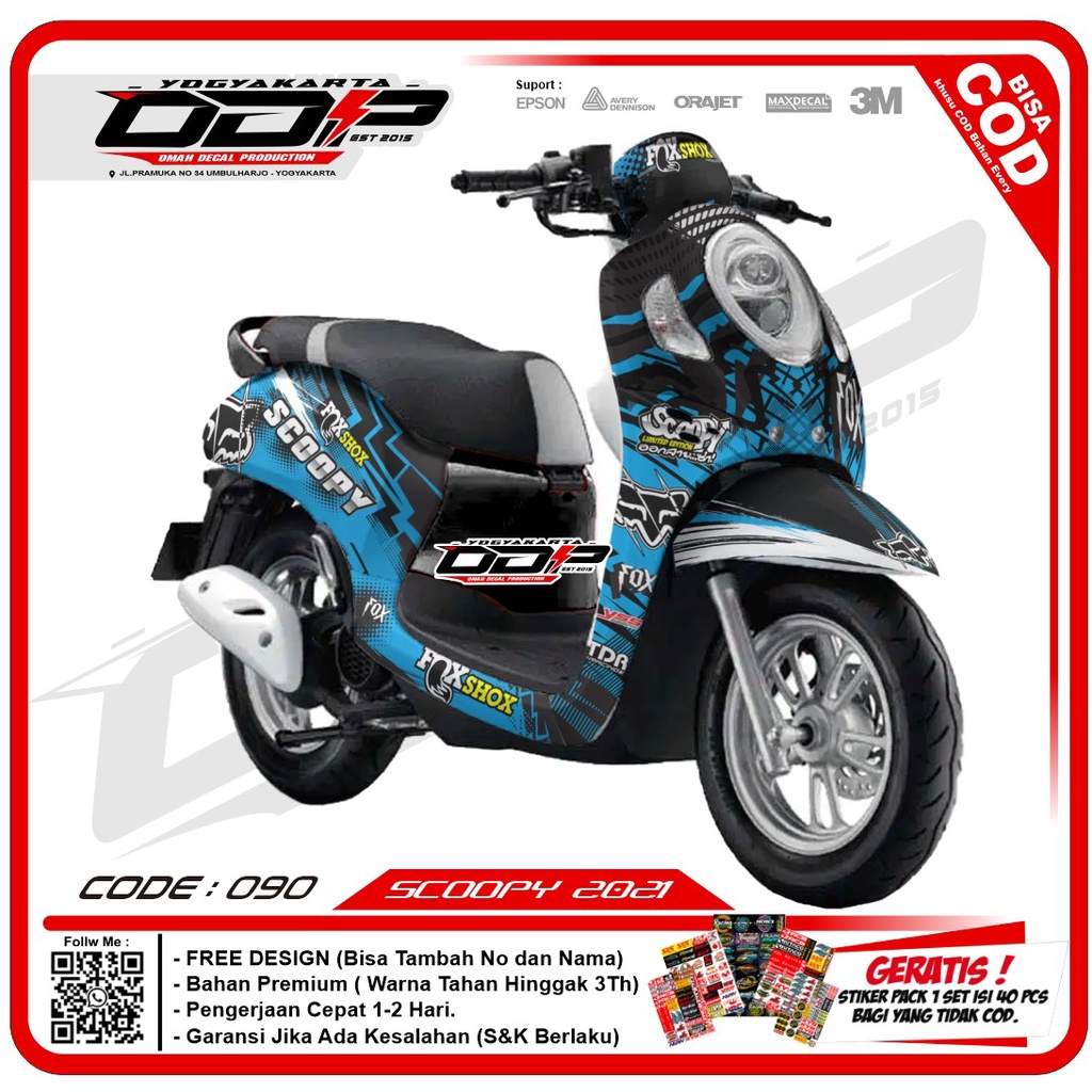 Jual decal scoopy full body dekal stiker striping honda scopy fi esp ...