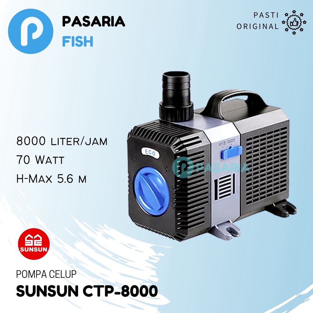 Jual SUNSUN CTP8000/CTP 8000 Liter per jam Pompa Kolam Ikan Celup Rendah Daya | Shopee Indonesia