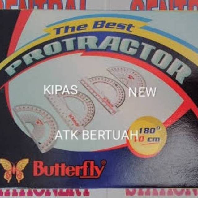 Jual BUSUR BUTTERFLY 180 360 DERAJAT BULAT 1/2 LINGKARAN PROTRACTOR NO ...