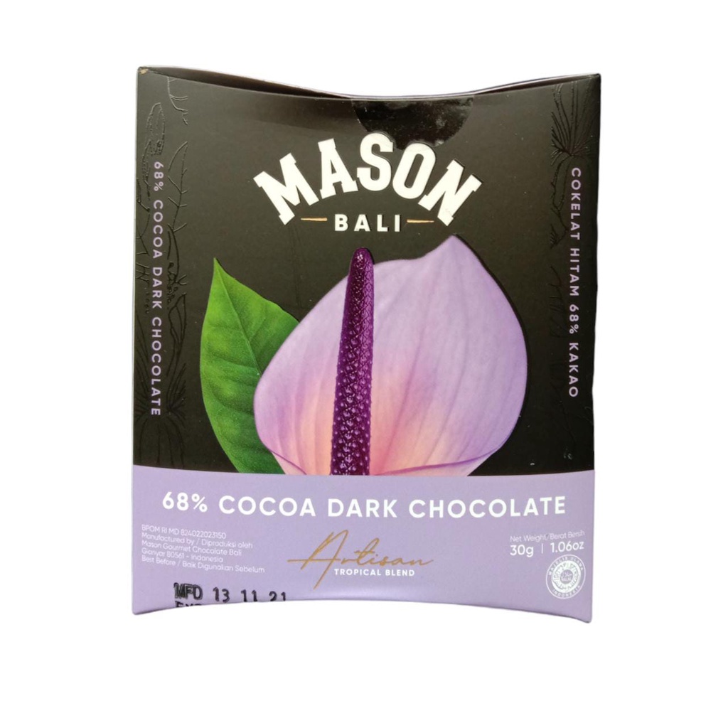 Jual MASON BALI 68% COCOA DARK CHOCOLATE 30 GR / COKELAT HITAM 69% ...