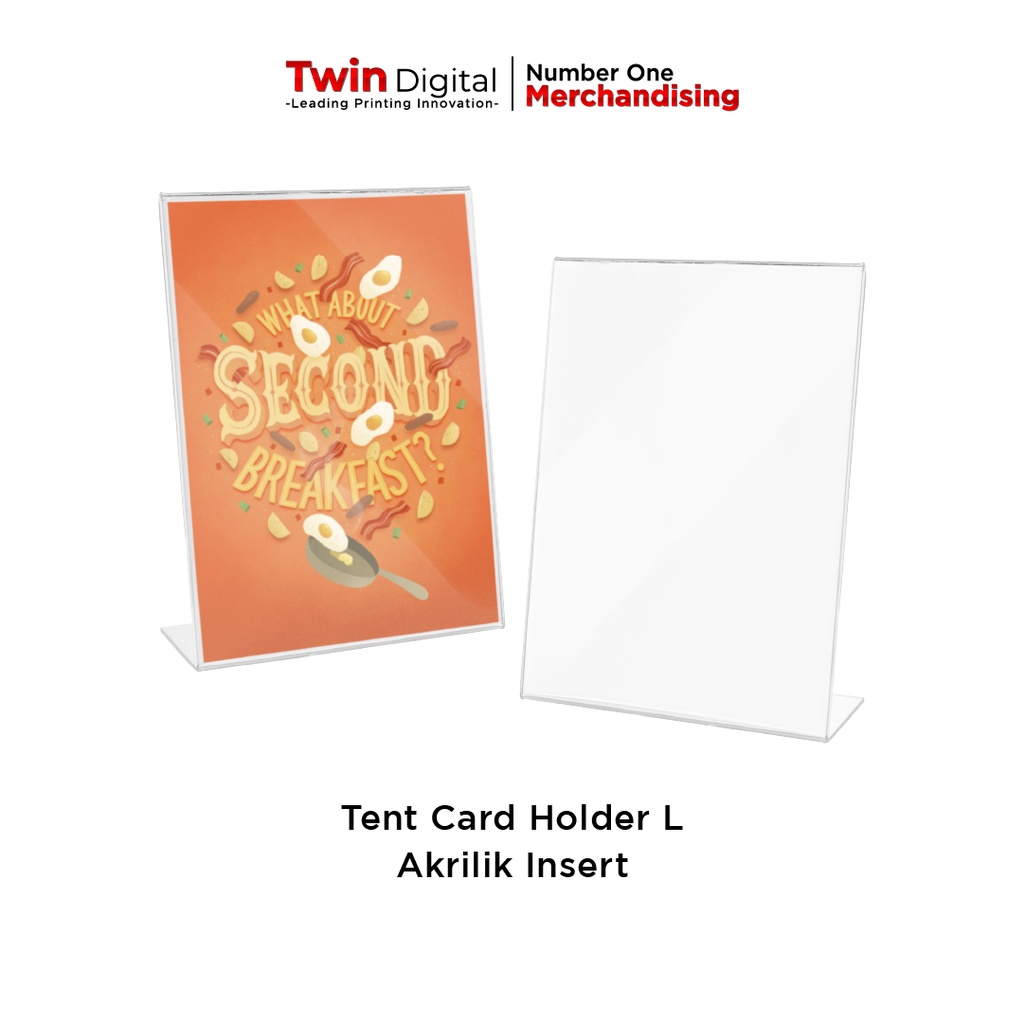Jual Twindigital Tent Card Holder Insert Paper Model L Acrylic Potrait ...
