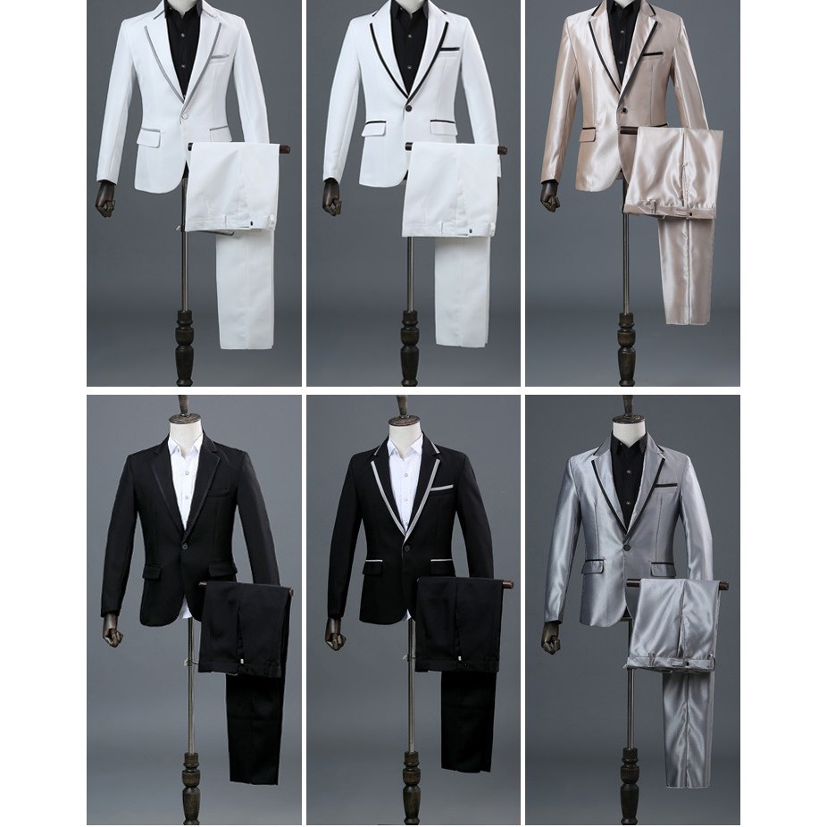 Jual 1711038 Hitam/Silver/Putih/Gold Jas Pengantin Jas Formal Jas ...