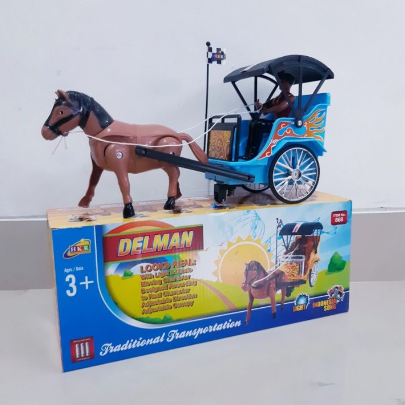 Jual Mainan Kuda Delman Baterai - Kendaraan Dokar Batre Anak Jalan ...