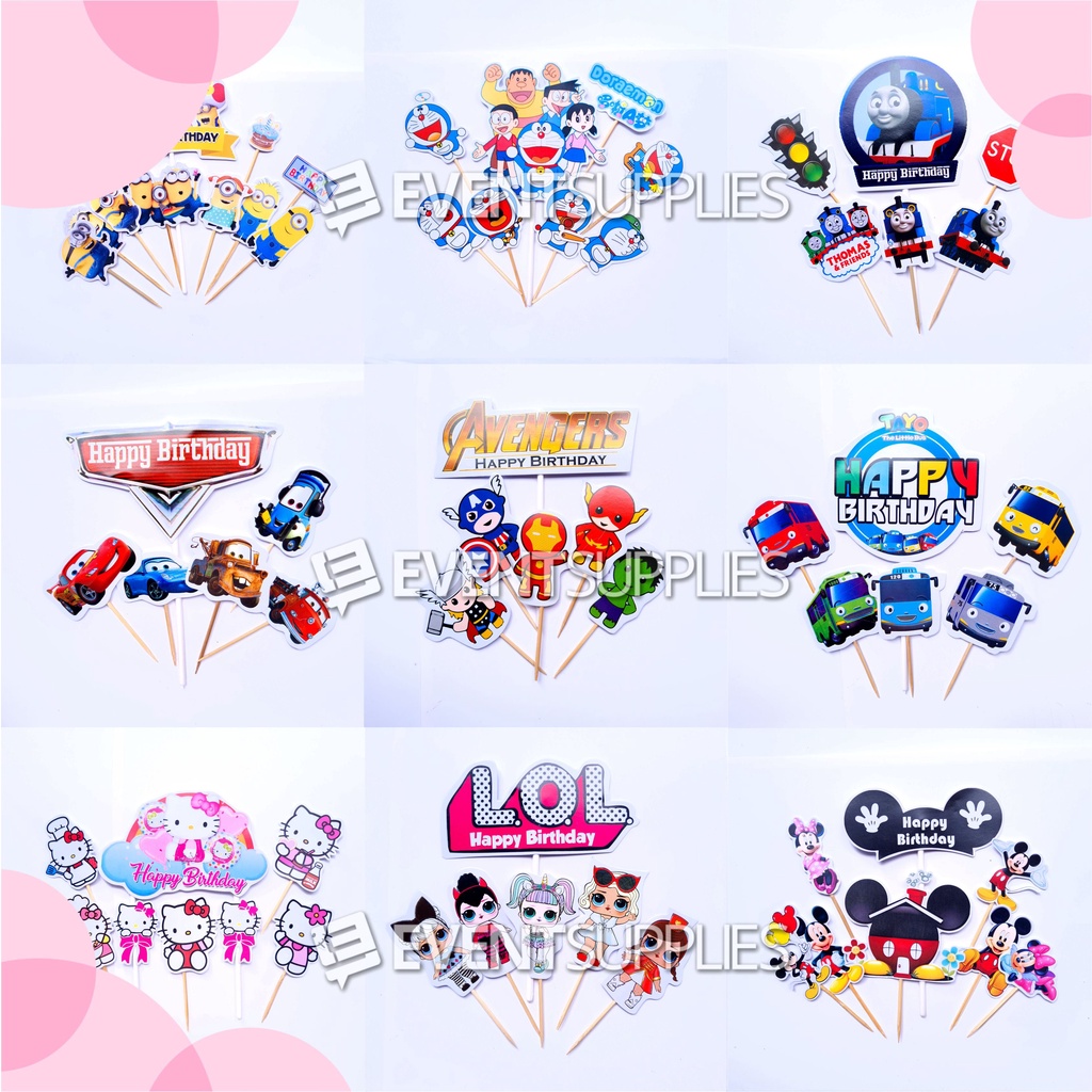Jual Topper Cake Kue/Roti/ Ulang Tahun Kertas Topping Hiasan Happy ...