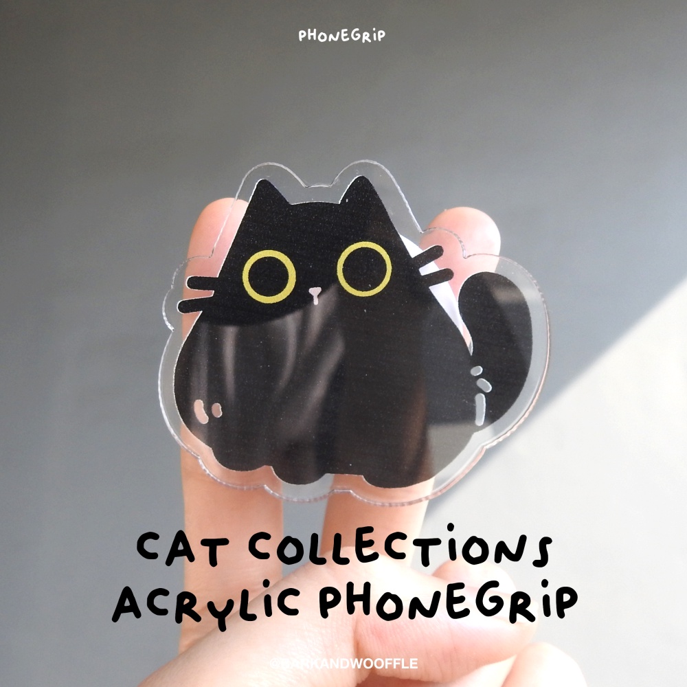 Jual BARK AND WOOFFLE Acrylic Pop Socket Phone Holder Cat Series ...