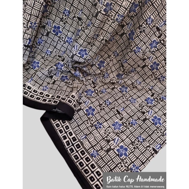 Jual Kain Batik Cap Katun Halus Motif geribik colet bunga Bahan Batik ...