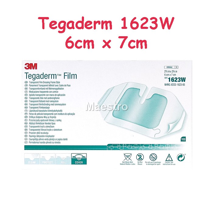 Jual 3M Tegaderm Film 1623W 6cm x 7cm Plester Transparan Anti Air Infus ...